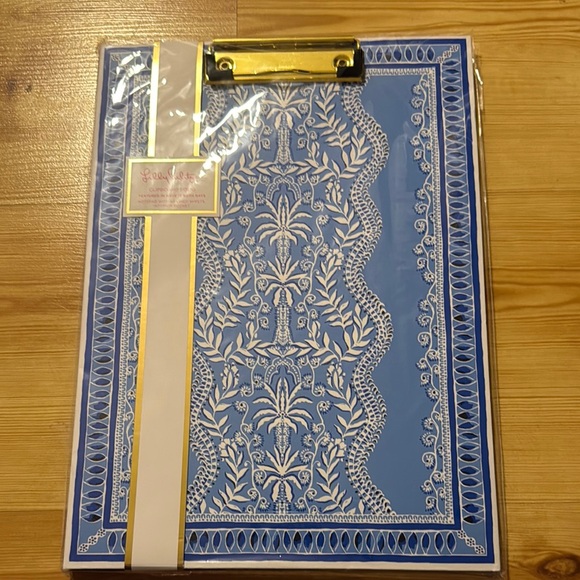 Lilly Pulitzer | Office | Lilly Pulitzer Blue And Gold Clipboard ...